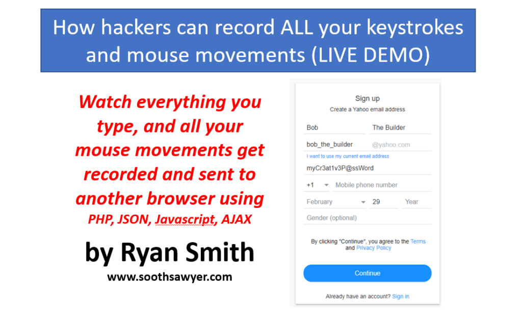 How hackers can record ALL your keystrokes and mouse movements (LIVE DEMO) - SoothSawyer